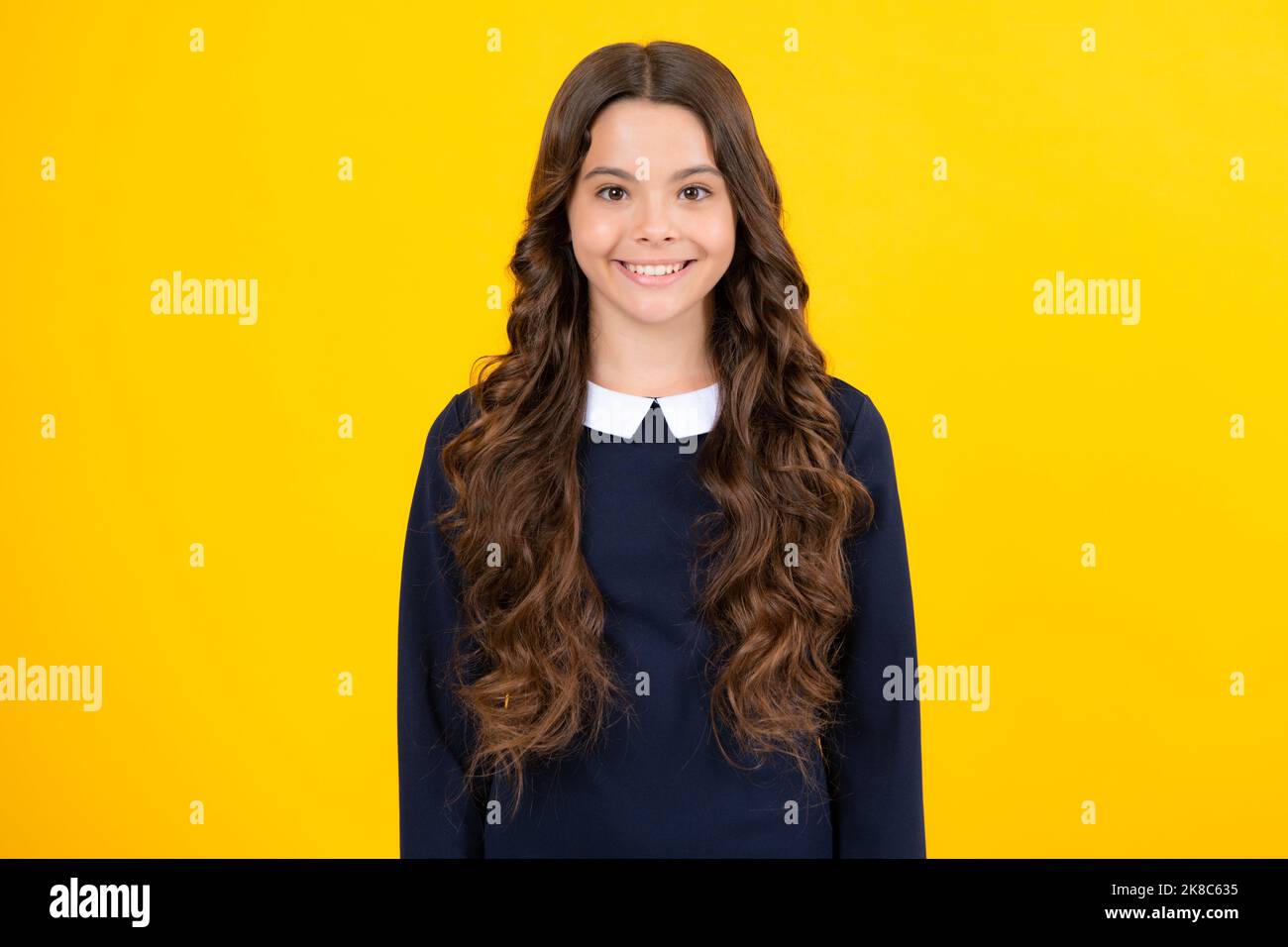 Beautiful teen girl student. Portrait of teenager school girl on ...