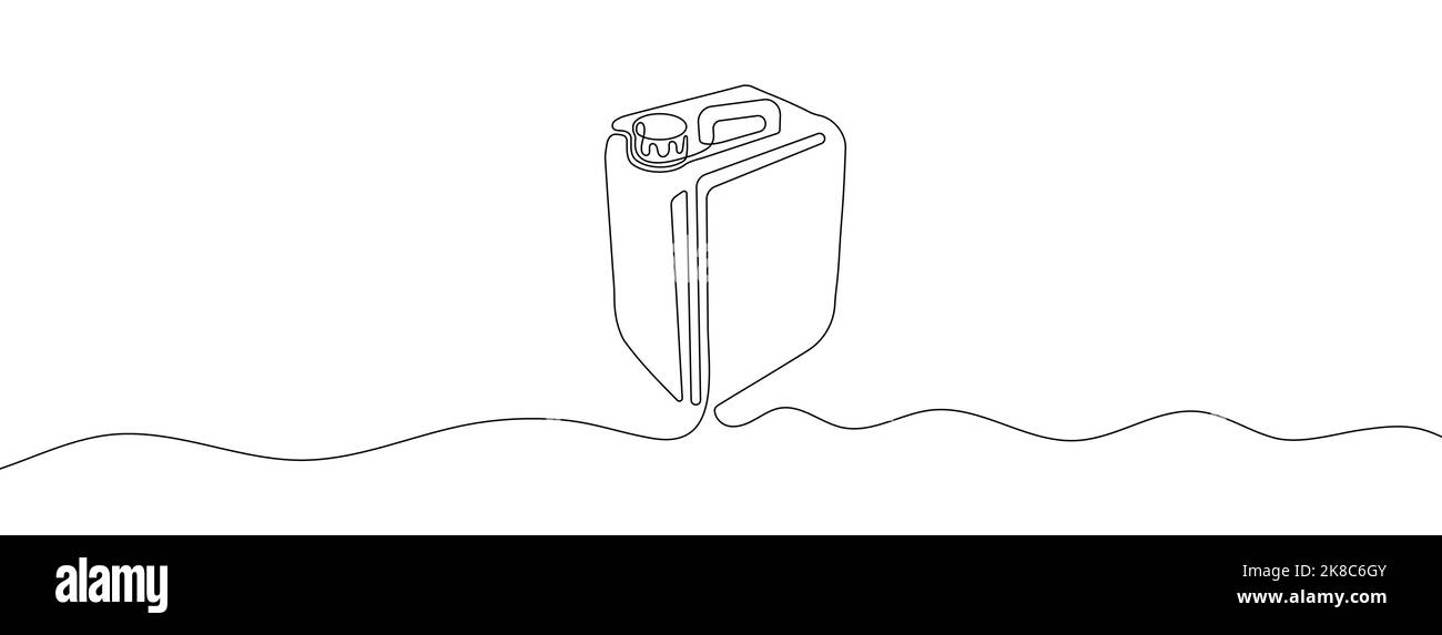 Continuous one line drawing silhouette of canister. Canister linear ...