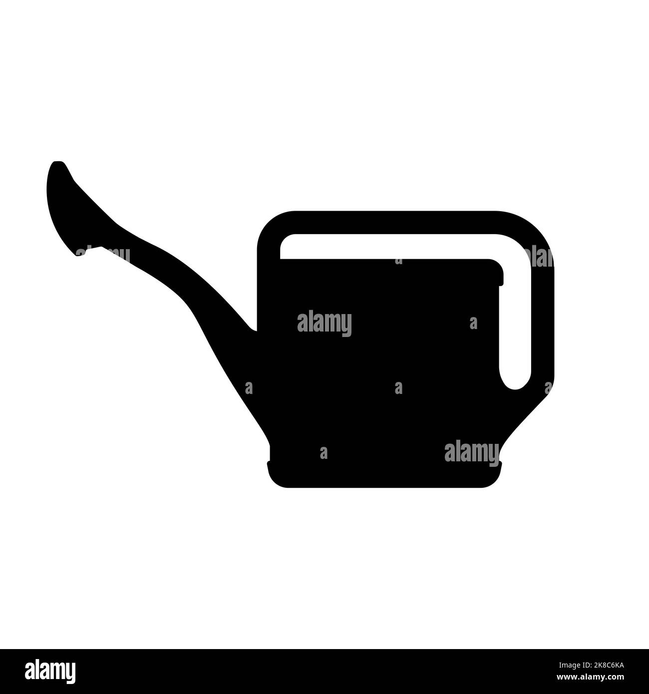 Watering can icon. Black icon of garden watering can. Flat icon. Vector ...
