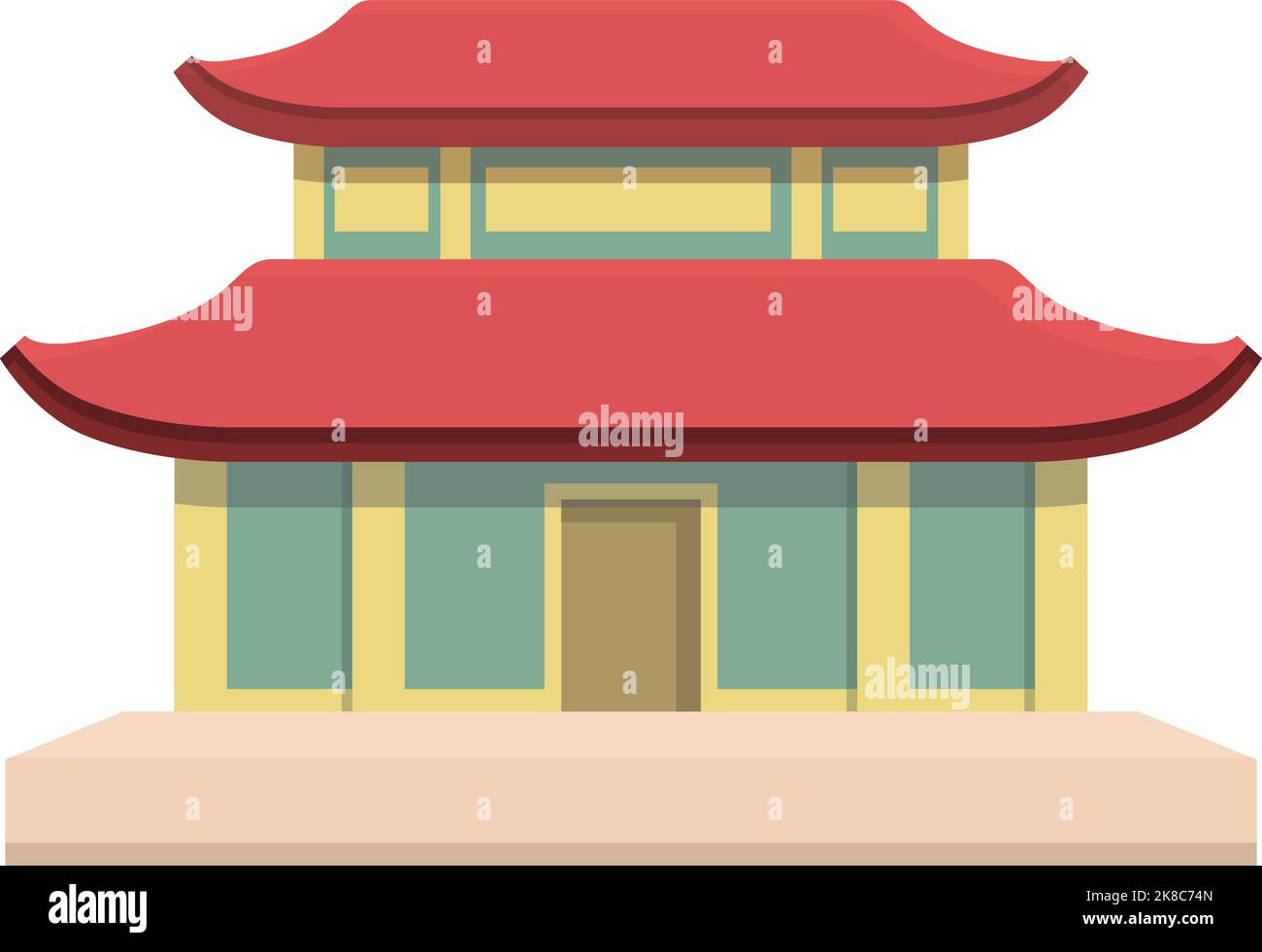 City asian house icon cartoon vector. Chinese temple. Ancient temple ...