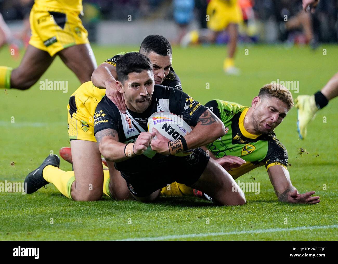New Zealand's Jeremy Marshall-King scores their side's tenth try during ...