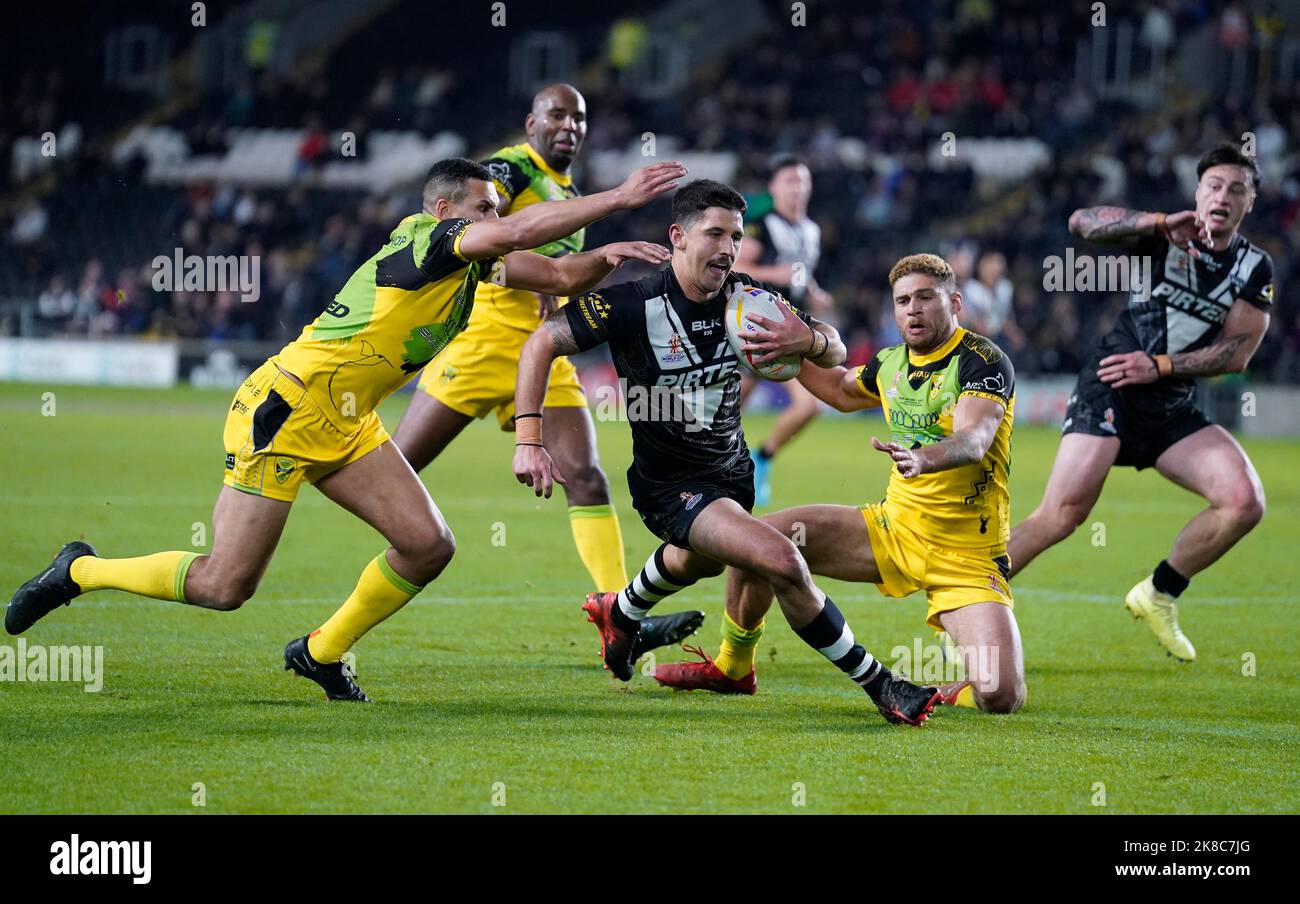 New Zealand's Jeremy Marshall-King scores their side's tenth try during ...