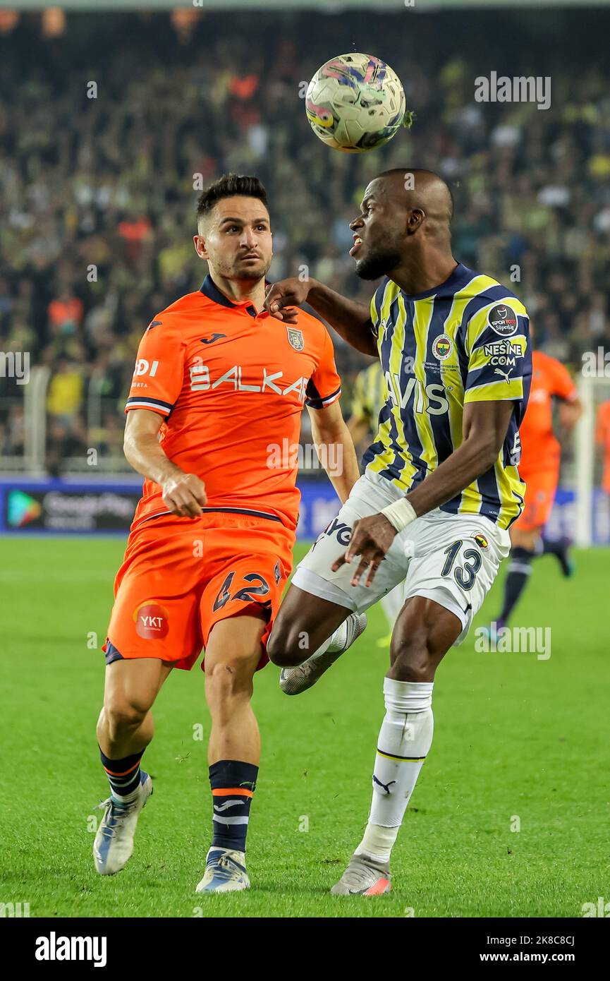 ISTANBUL, TURKEY - OCTOBER 22: Omer Ali Sahiner of Basaksehir FK, Enner ...
