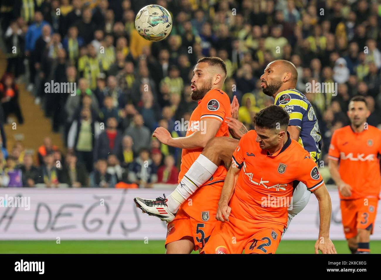 ISTANBUL, TURKEY - OCTOBER 22: Leo Duarte of Basaksehir FK, Joao Pedro ...