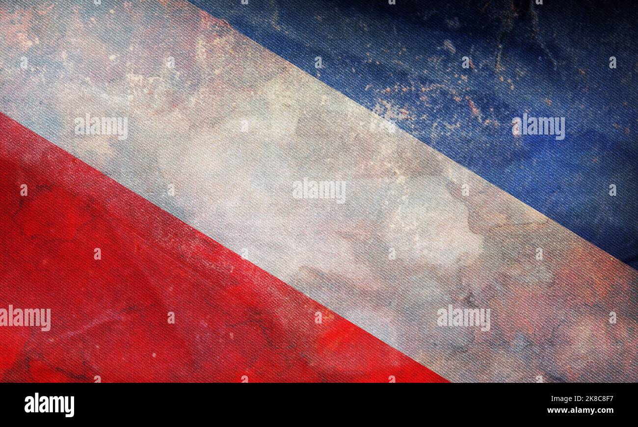 Top view of retro flag Chocianow, Poland with grunge texture. Polish ...