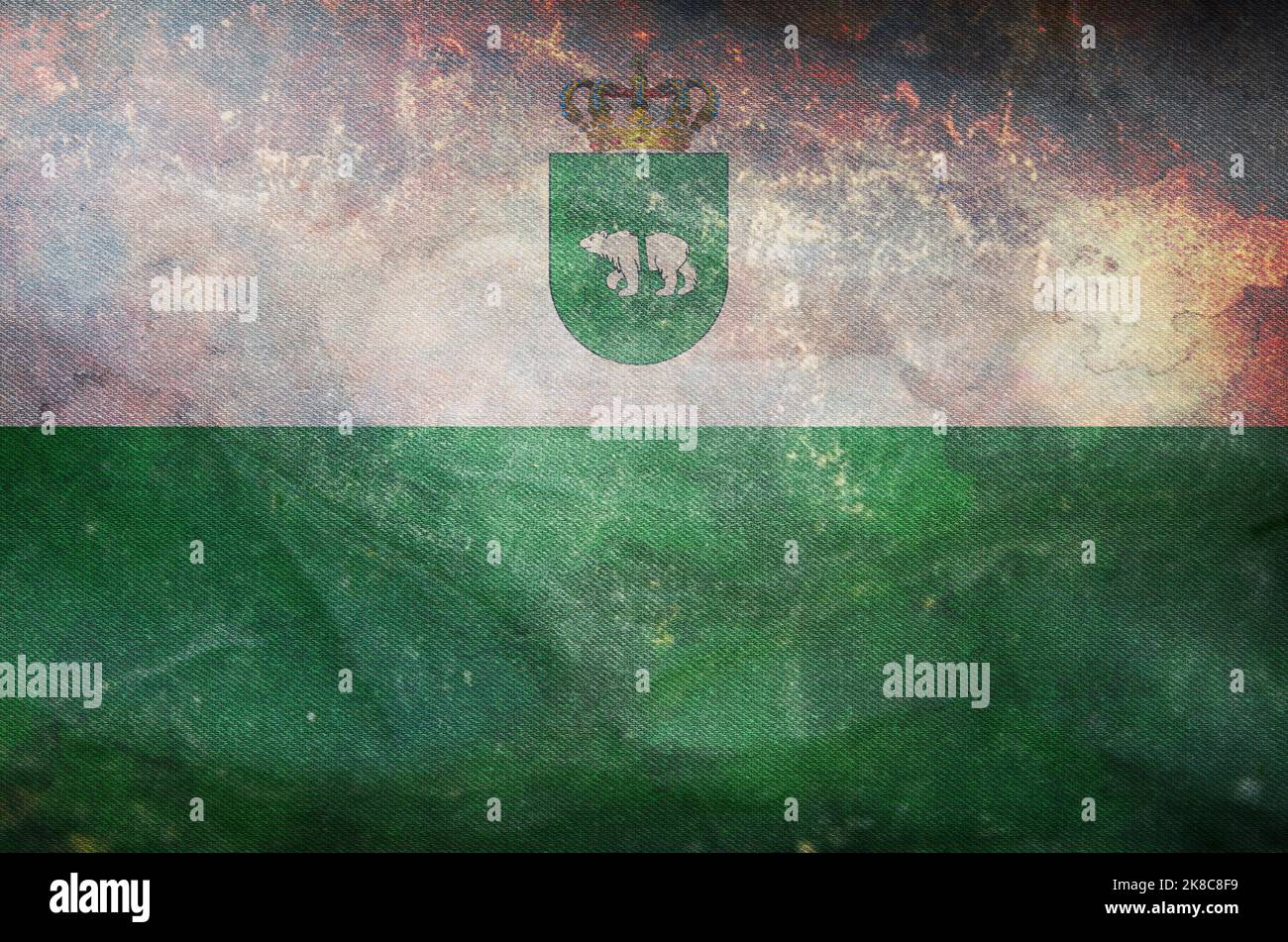 Top view of retro flag Chelm, Poland with grunge texture. Polish travel ...