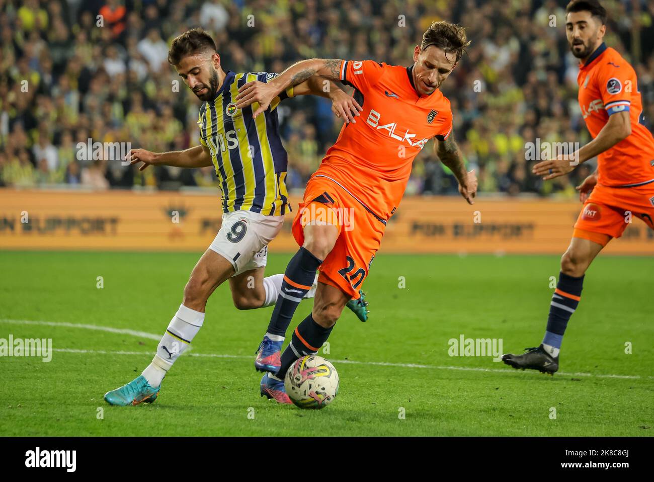 ISTANBUL, TURKEY - OCTOBER 22: Diego Rossi of Fenerbahce, Lucas Biglia ...