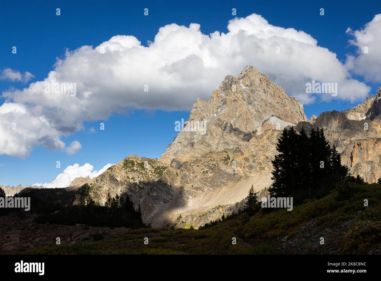 The Grand Teton rising above the upper elevations of the South Fork of ...