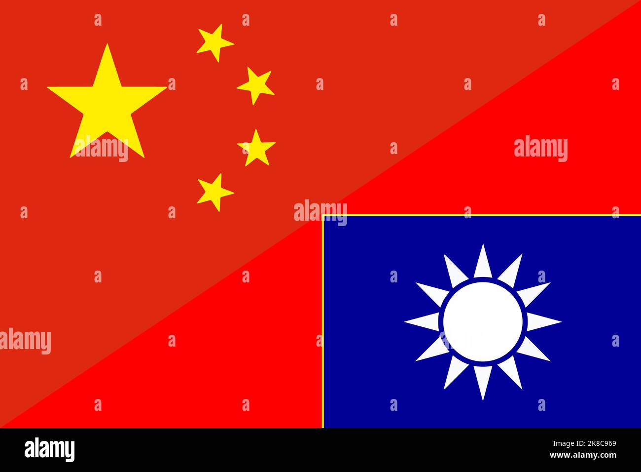 Flag of Taiwan and China. The concept of the unity of the People's ...