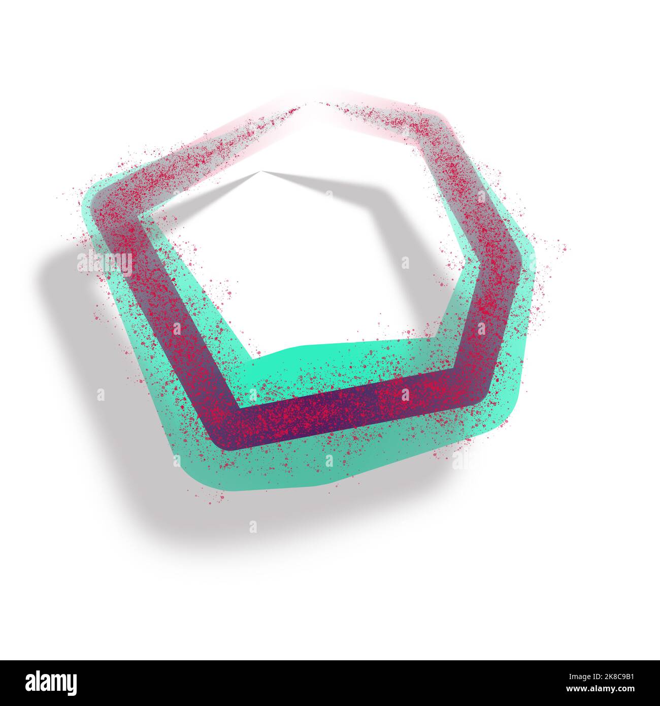 Abstract object with shadow on a white background. 3d figure Stock ...