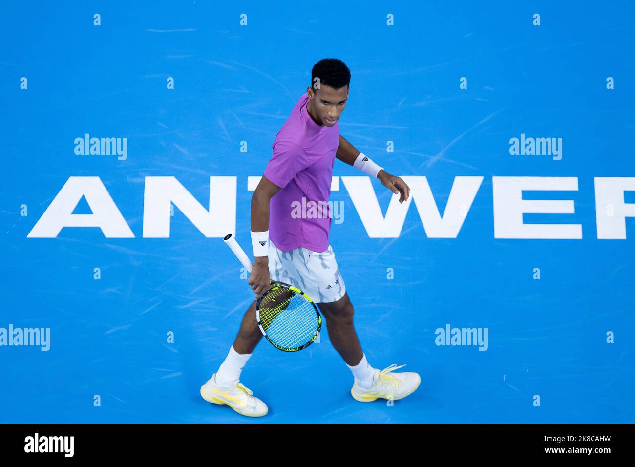 Canadian Felix Auger-Aliassime pictured during the men's single semi finals match between French ...