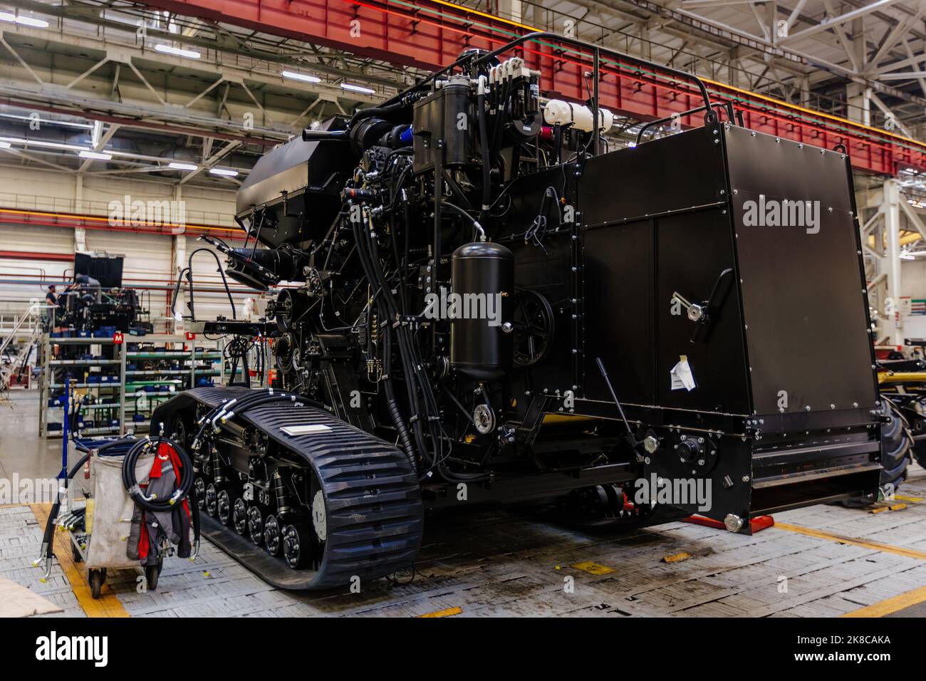 Tractor Manufacturing. Assembly line of agricultural caterpillar ...