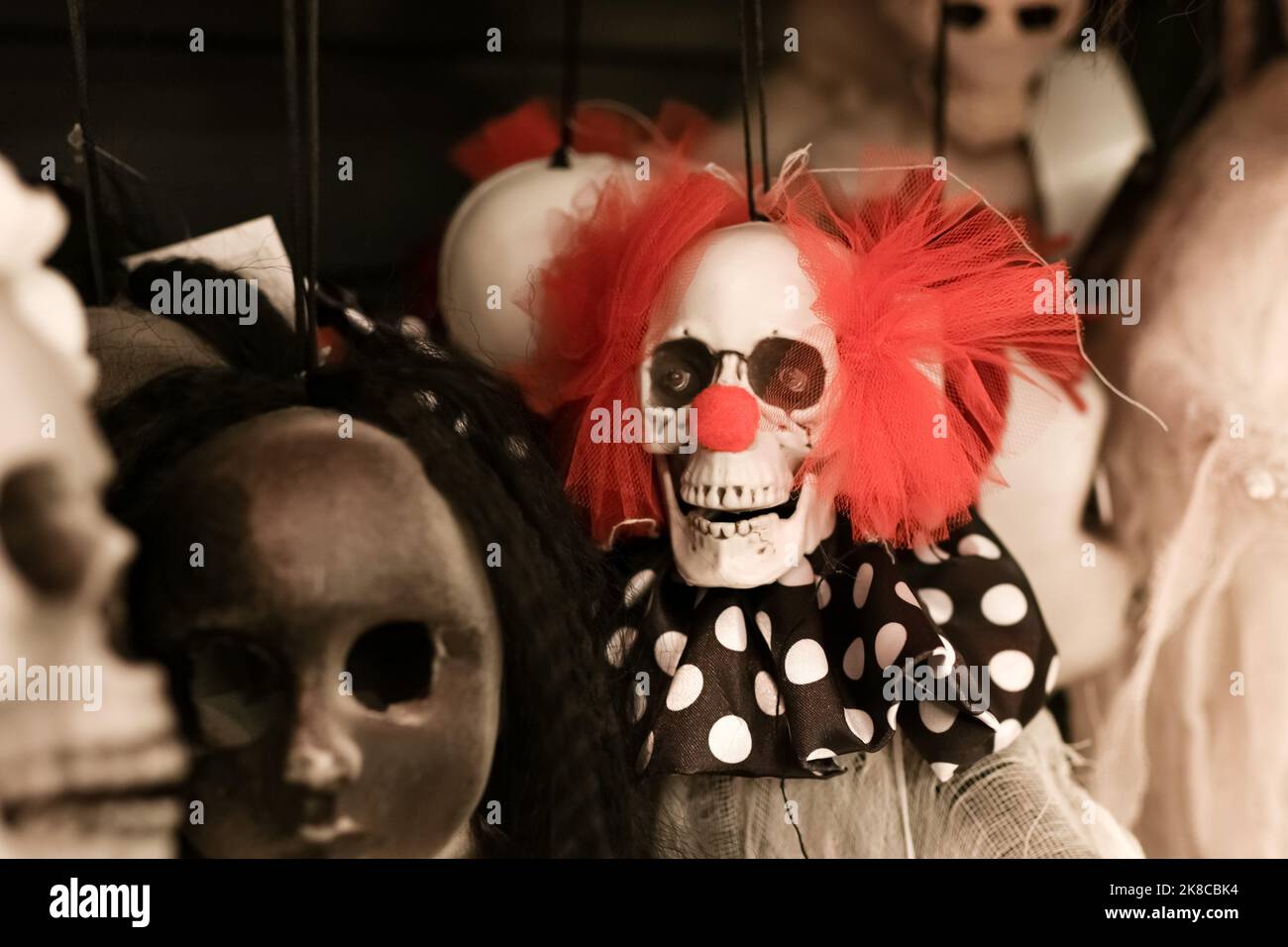 Zombie scary clown Halloween Costume Store Stock Photo - Alamy