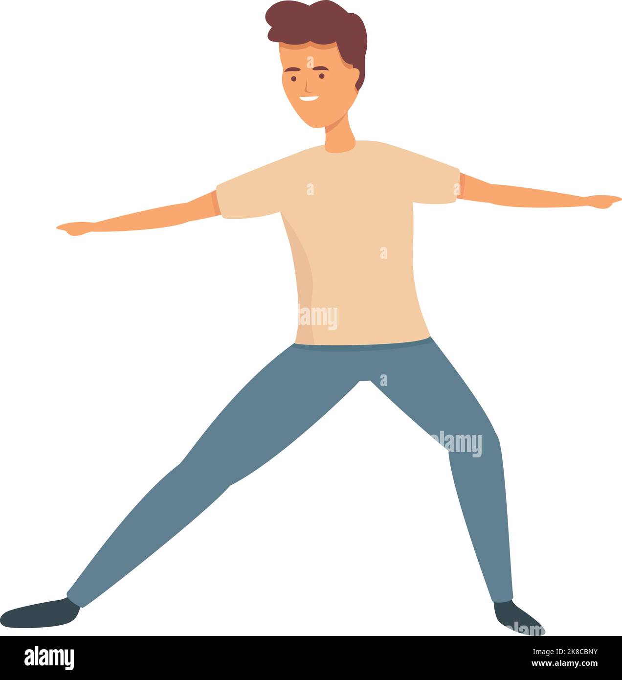 Stretch exercise icon cartoon vector. Sport school. Kid education Stock ...