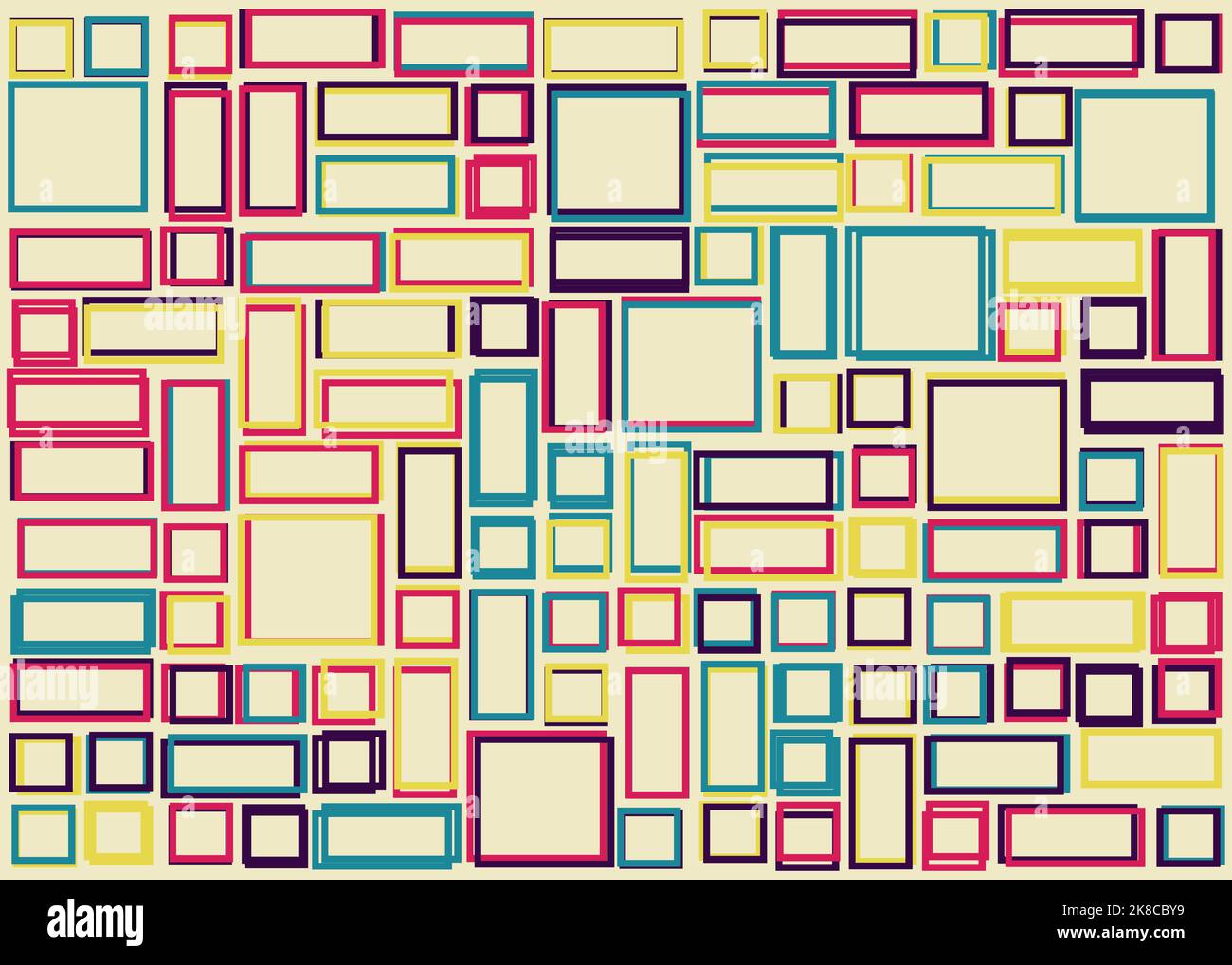 Abstract Offset Quads generative art background art illustration Stock ...