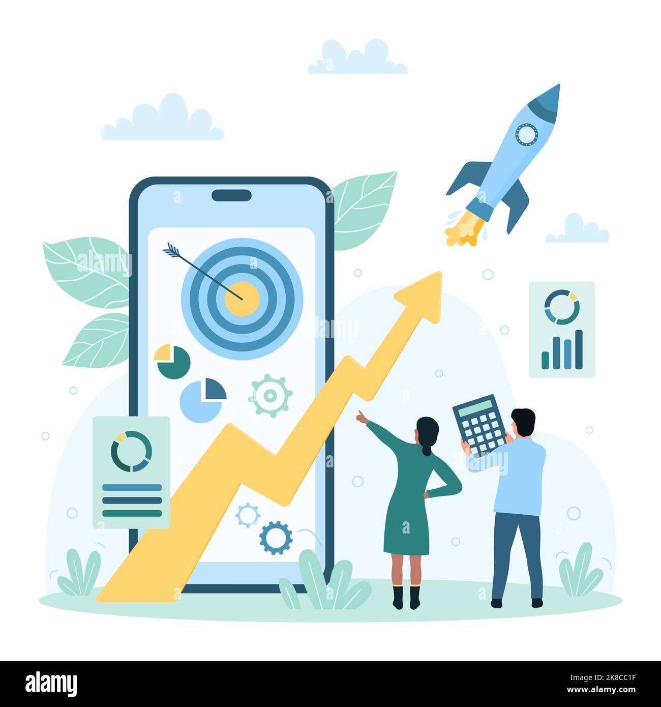 Search Engine Optimization and project rocket launch vector ...