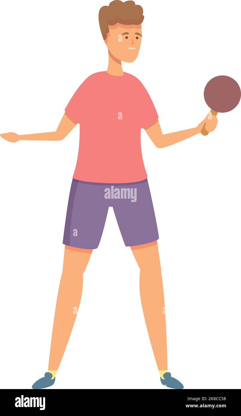 Boy play ping pong icon cartoon vector. Sport school. Kid education ...