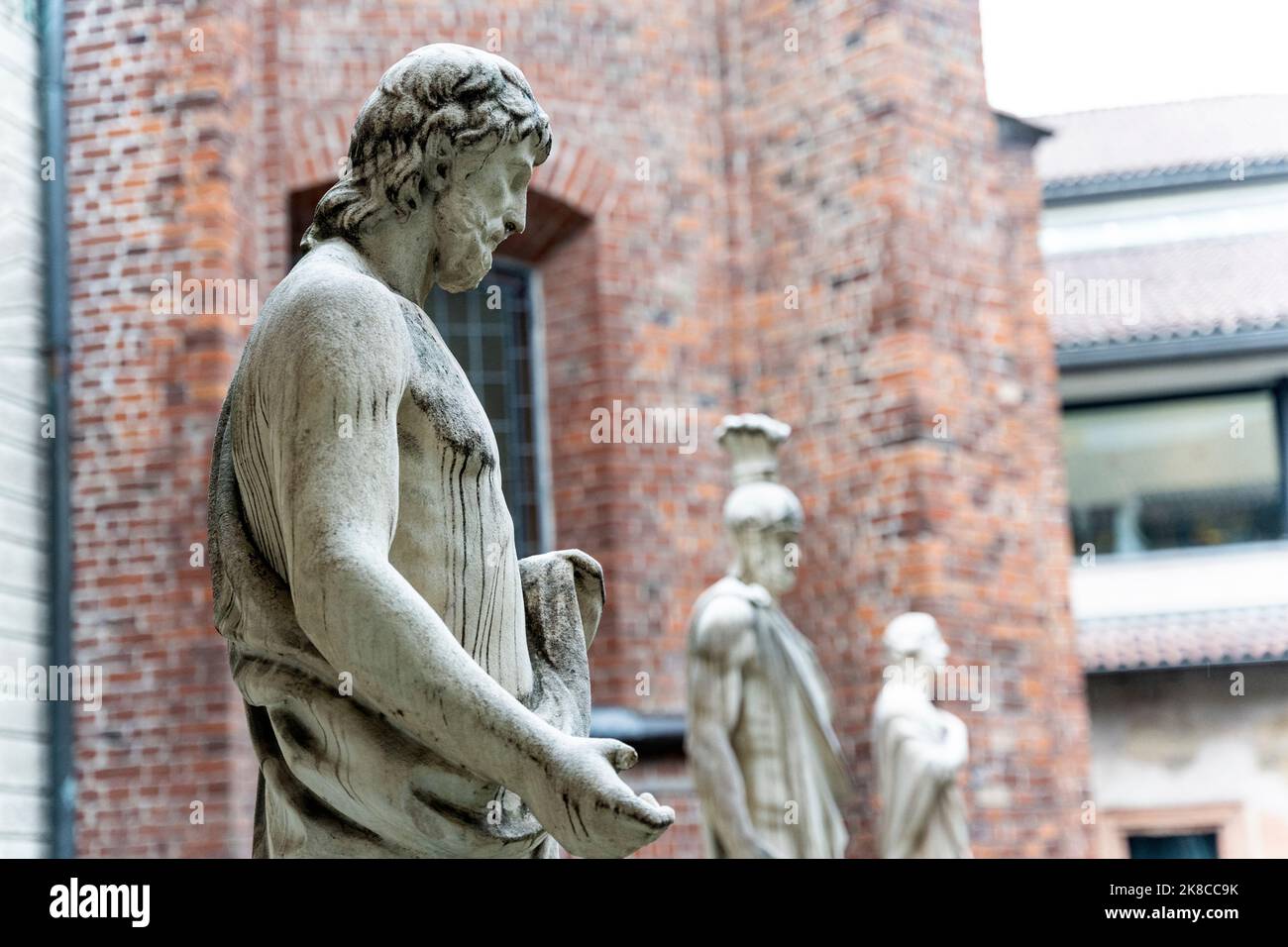 Detail of a statue facing the courtyard of Great Spirits ("Cortile ...