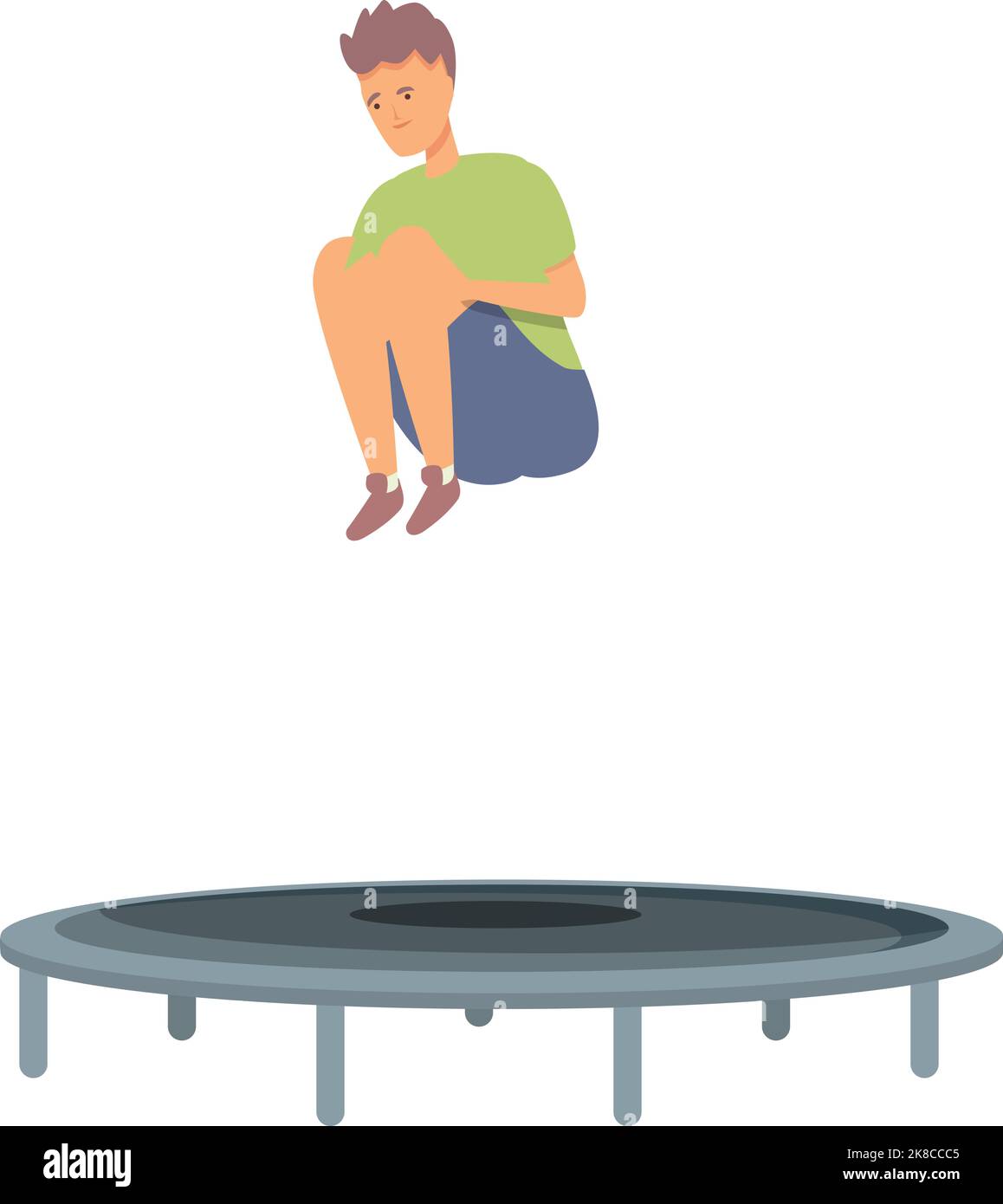 Boy jump trampoline icon cartoon vector. Kid education. Sport school ...
