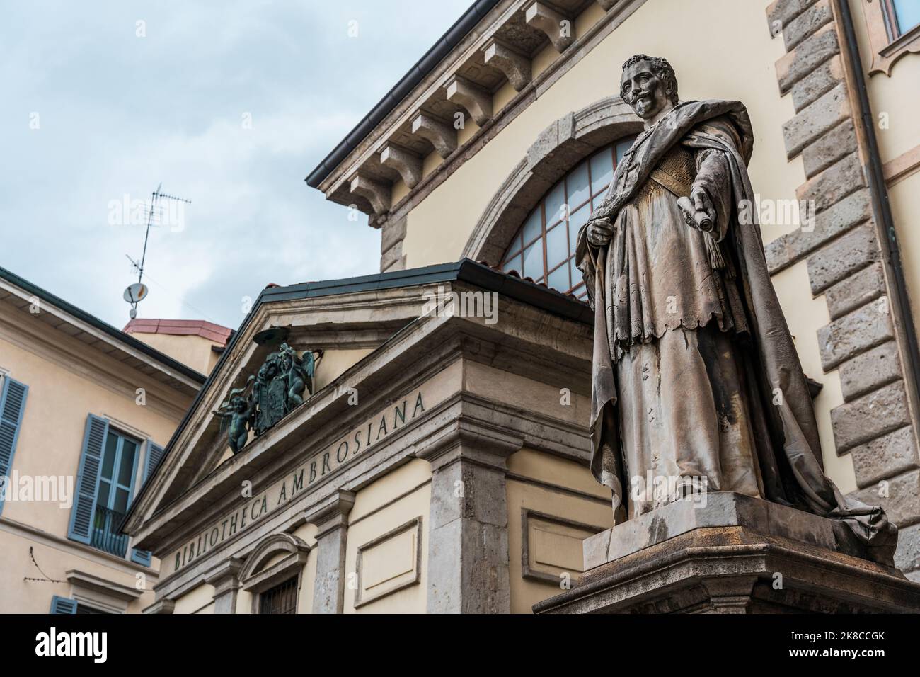 Statue of the cardinal and Archbishop of Milan Federico Borromeo in ...