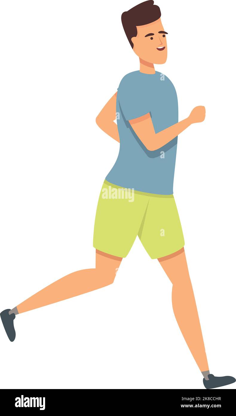 Boy morning running icon cartoon vector. Kid education. Happy child ...