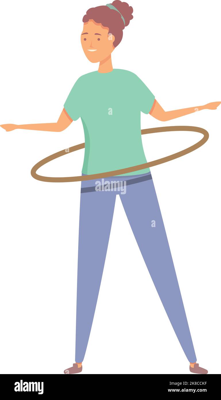 Girl play ring icon cartoon vector. Sport school. Kid education Stock ...