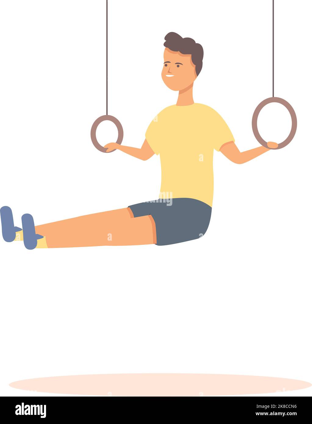 Gym rings icon cartoon vector. Happy child. Coach sport Stock Vector ...