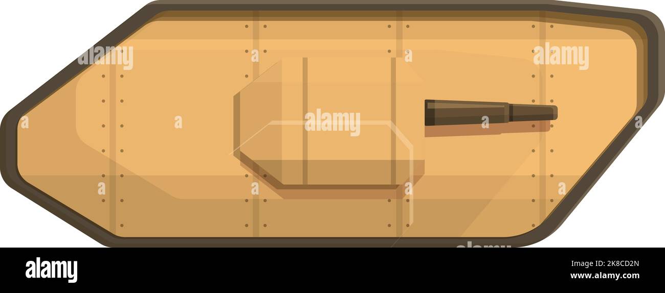 Top view tank icon cartoon vector. Gun vehicle. War military Stock ...