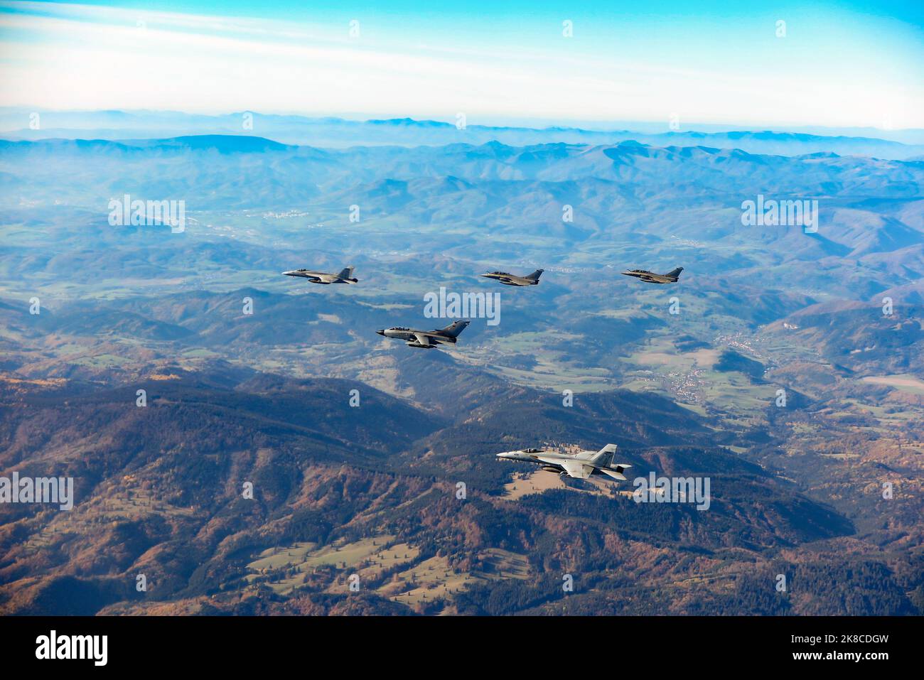 221020-N-N0777-1005 SLOVAKIA (Oct. 20, 2022) Two E/A-18G aircraft ...