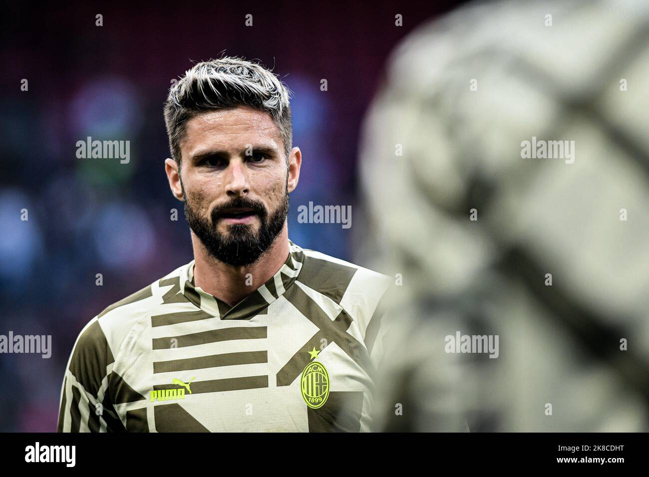 Milan, Italy. 22nd Oct, 2022. Olivier Giroud of AC Milan gestures during the Italian Serie A ...