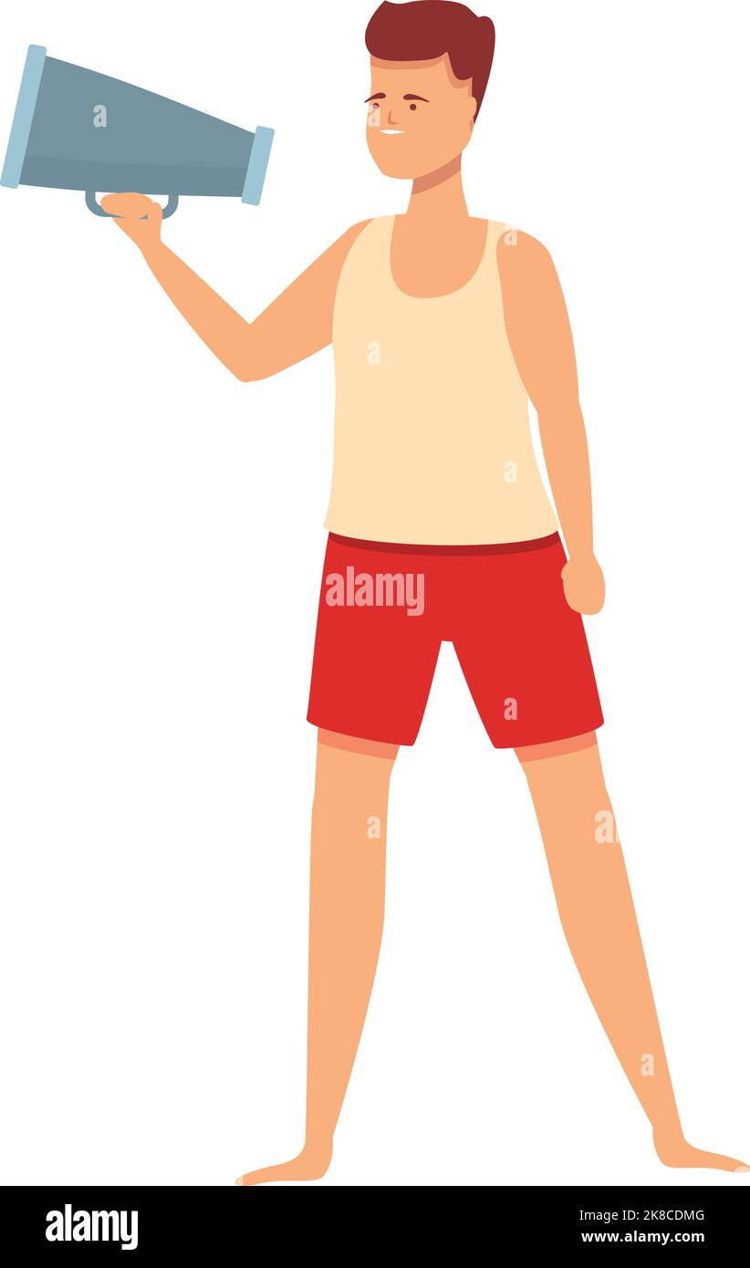 Man lifeguard icon cartoon vector. Safety water. Ocean sea Stock Vector ...