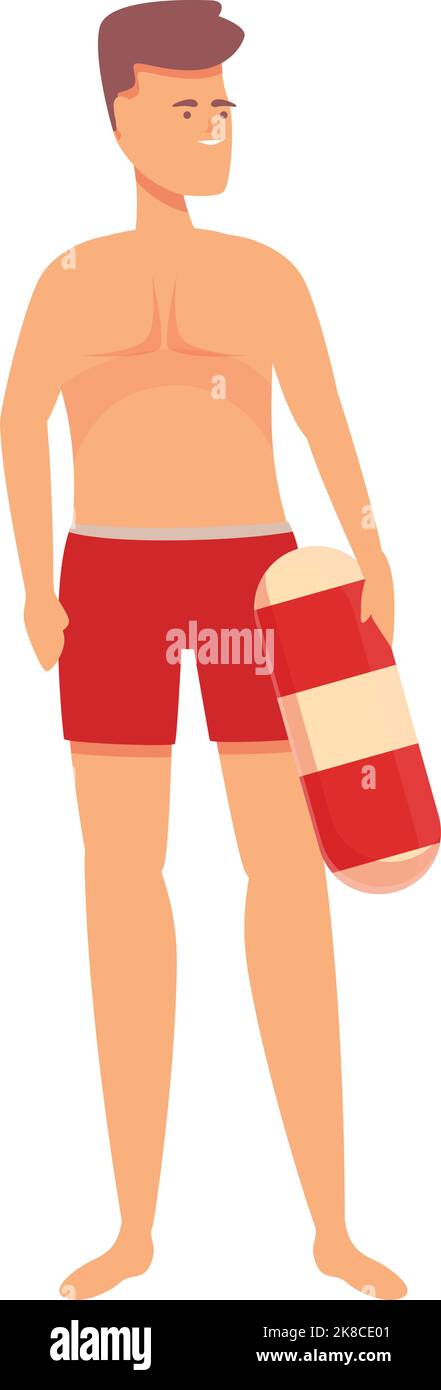 Boy lifeguard icon cartoon vector. Life safety. Ocean sea Stock Vector ...