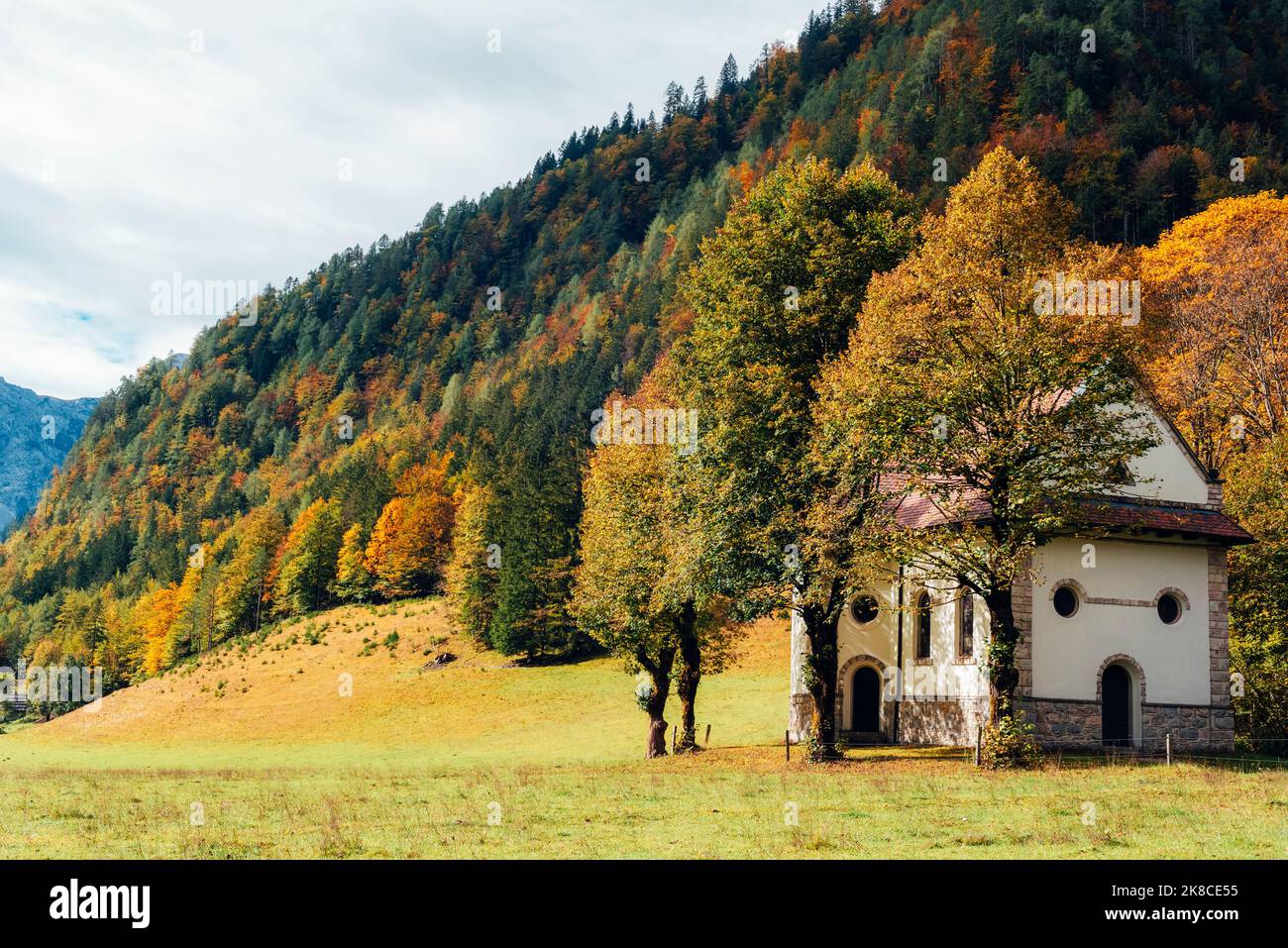 Logar valley or Logarska dolina in the Alps of Slovenia in autumn Stock ...