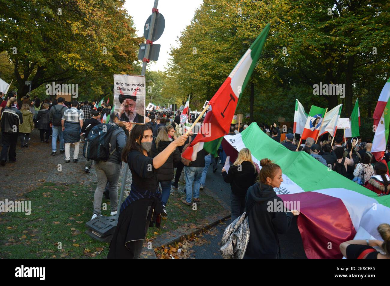 Berlin, Germany - October 22, 2022 - Tens of thousands demonstrate ...