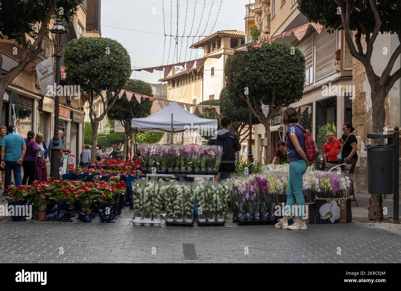 Inca, Spain; october 22 2022: Fair of the land in the Majorcan town of ...