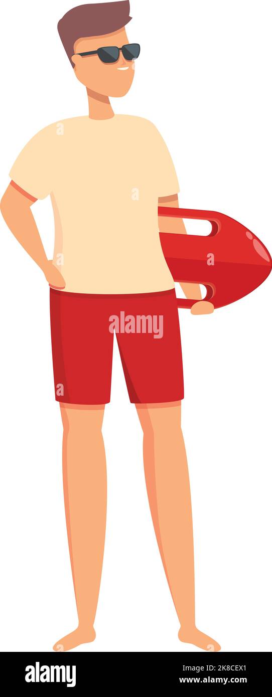 Lifeguard man icon cartoon vector. Beach guard. Life safety Stock ...