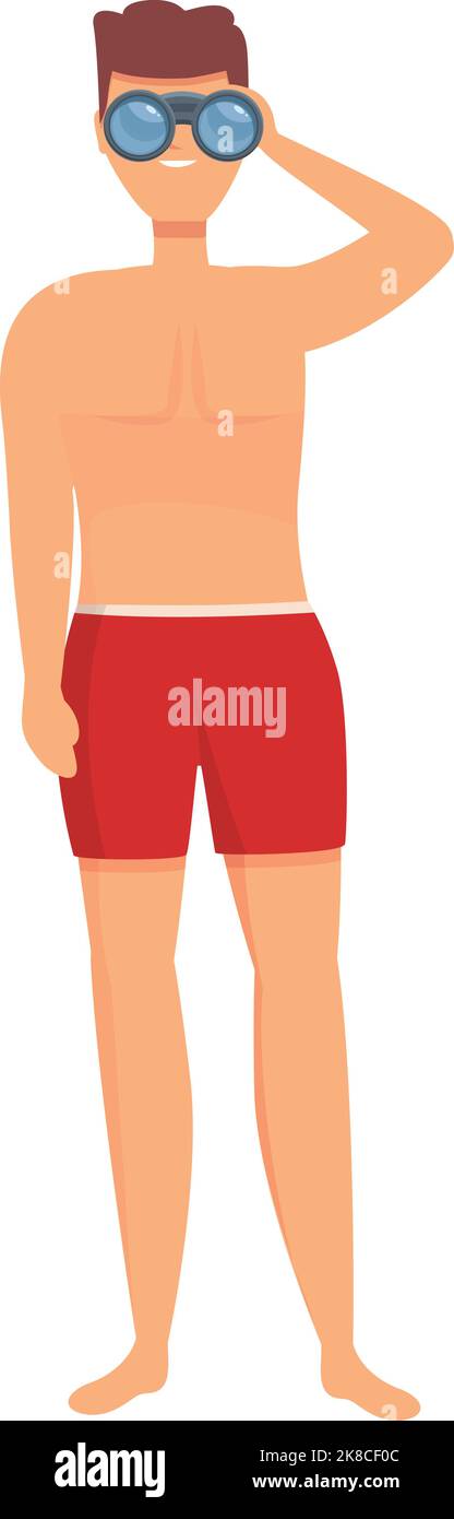 Lifeguard summer icon cartoon vector. Beach guard. Life safety Stock ...