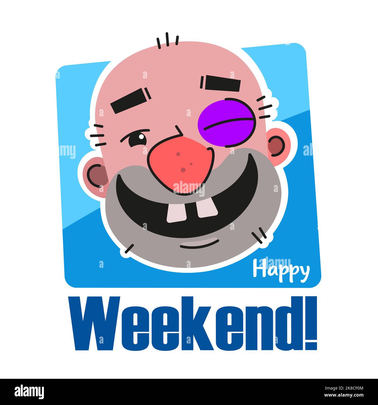 Happy weekend beer smile men cartoon doodle vector illustration Stock ...