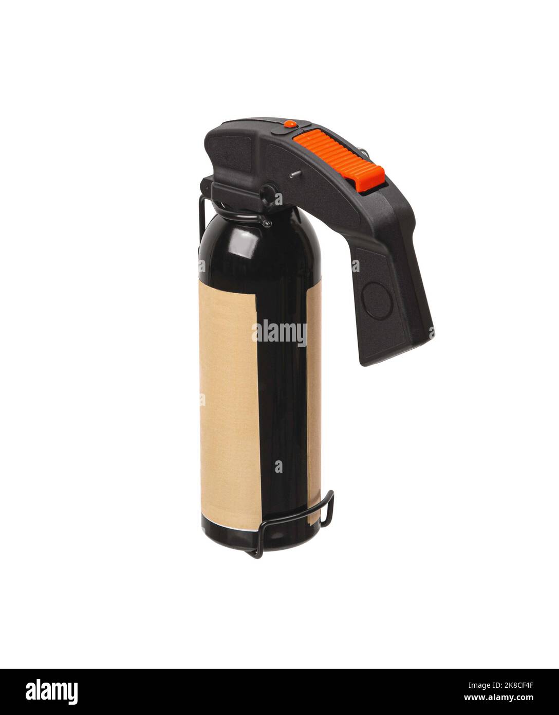 Large spray can with isolate on a white background. Black spray bottle ...