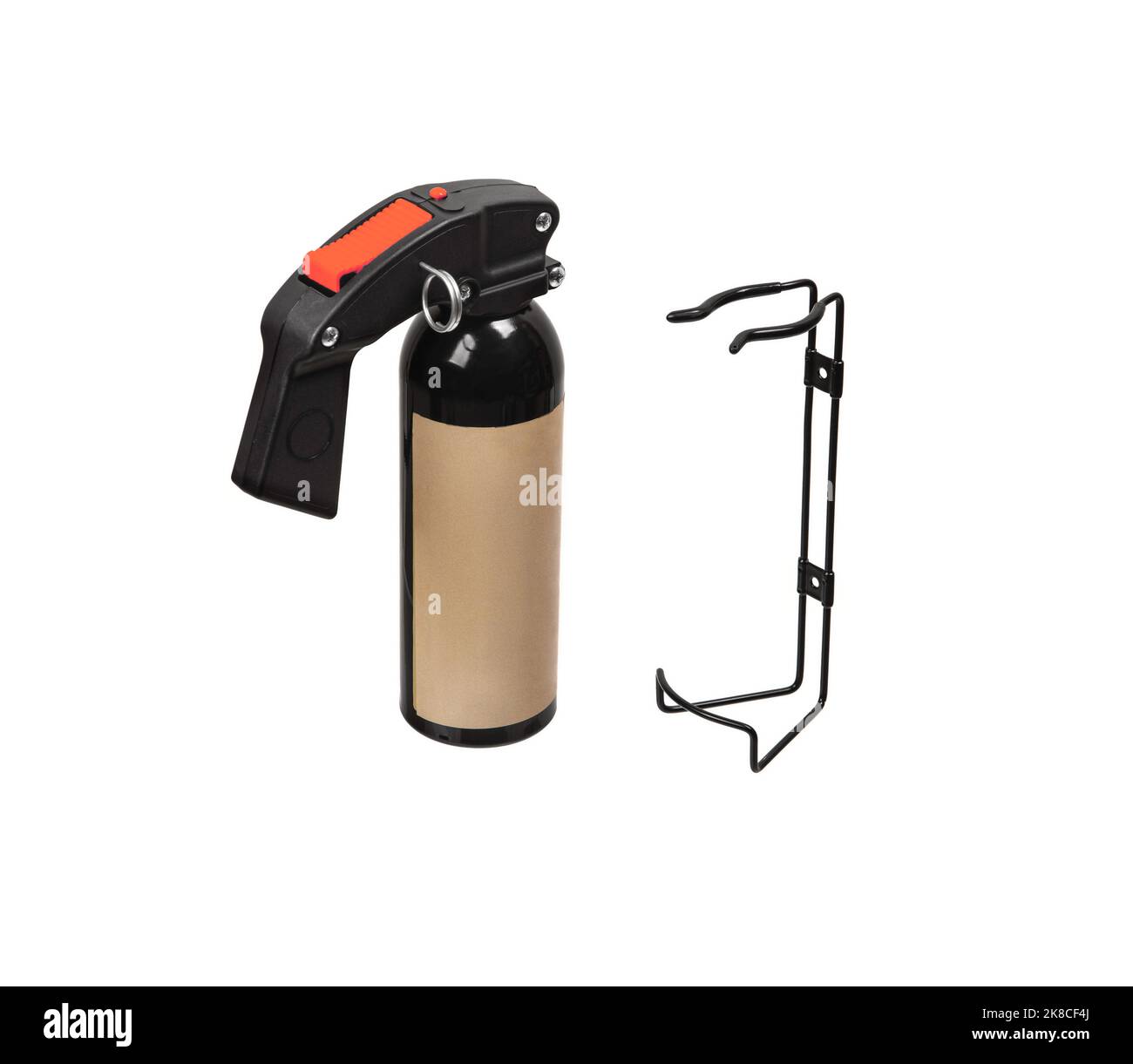 Large spray can with isolate on a white background. Black spray bottle ...