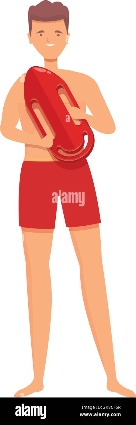 Young lifeguard icon cartoon vector. Sea swim. Security water Stock ...
