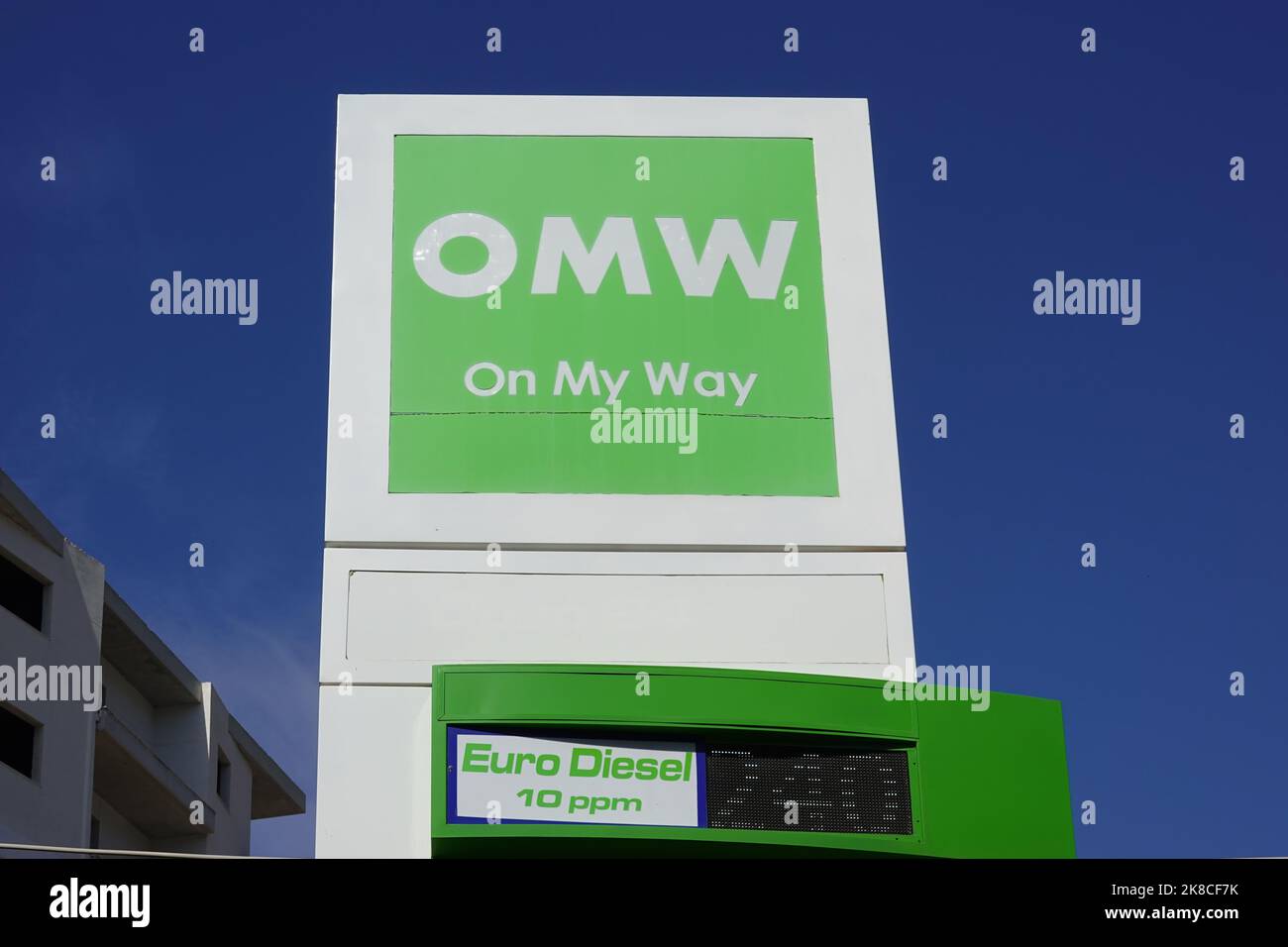 Gas station OMW On my way, Saranda, Republic of Albania Stock Photo - Alamy