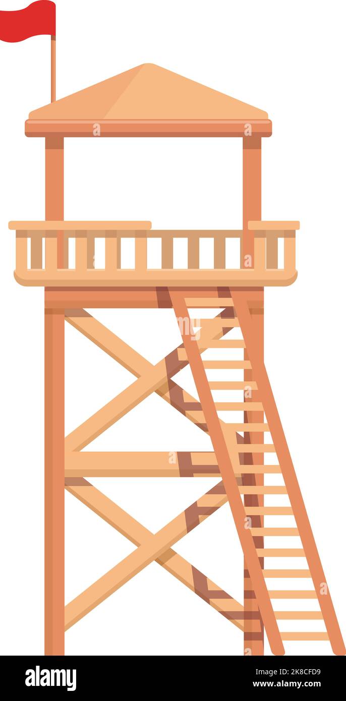 Swim security tower icon cartoon vector. Guard life. Ocean safety Stock ...