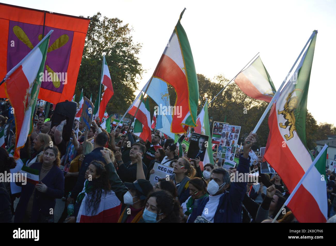 Berlin, Germany - October 22, 2022 - Tens of thousands demonstrate ...