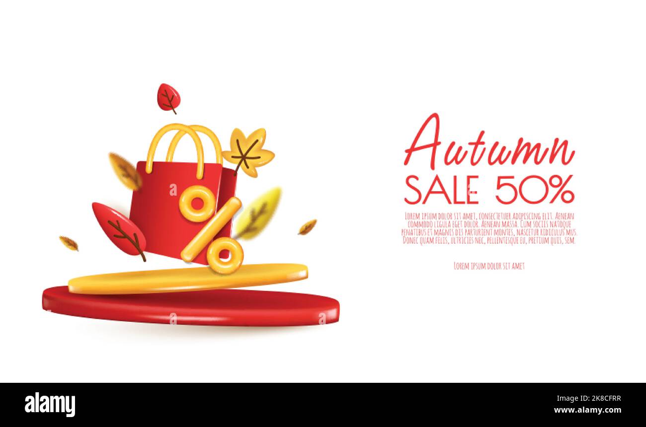 Autumn Podium Decoration Background with Autumn leaves. Background or ...