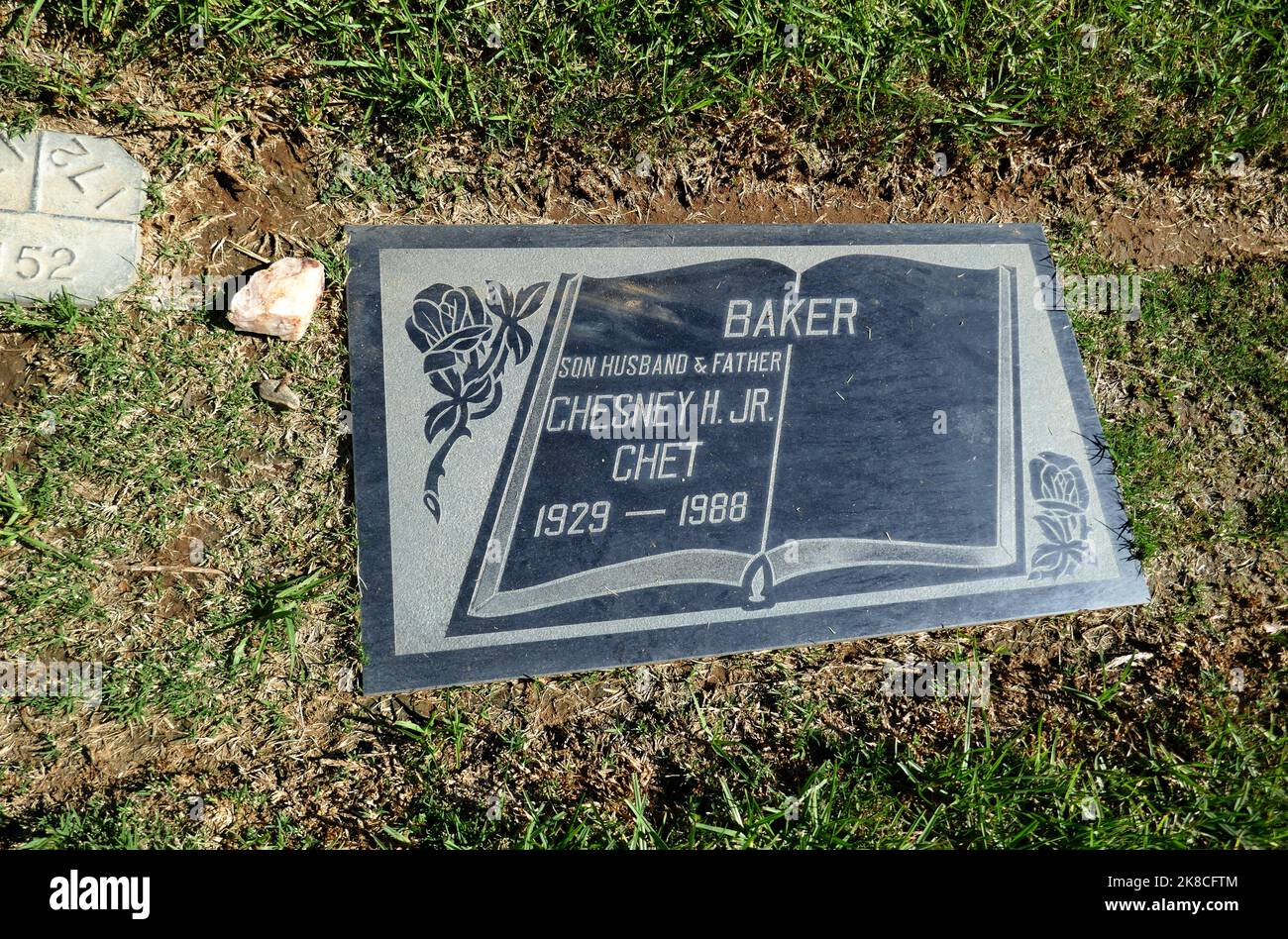 Inglewood, California, USA 19th October 2022 Musician Chet Baker's Grave at Inglewood Park ...