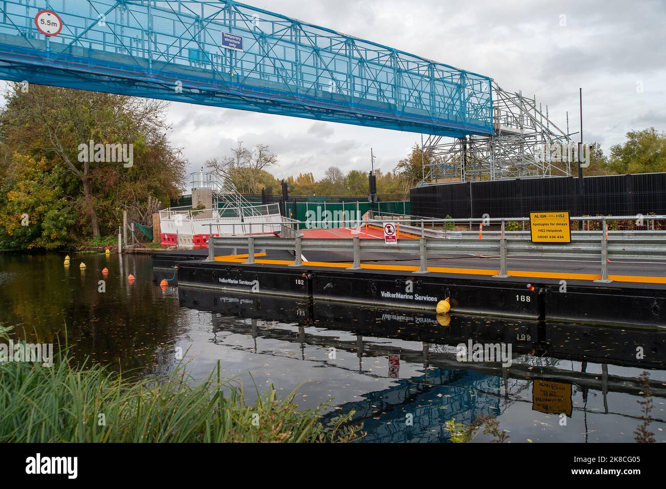 Harefield, Uxbridge, UK. 22nd October, 2022. The High Speed Rail, HS2 project have built a ...
