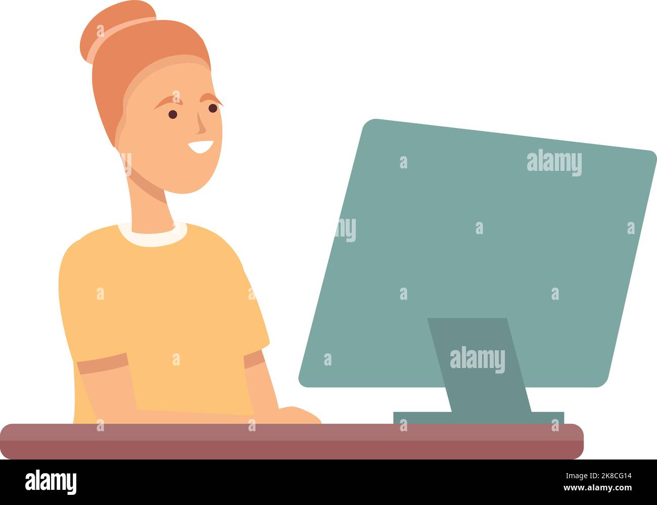 Pc learn icon cartoon vector. Kid school. Child internet Stock Vector ...