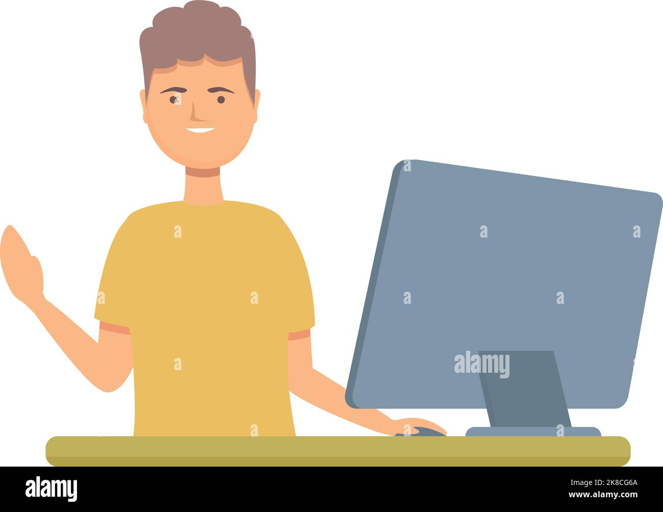 Space school online icon cartoon vector. Computer kid. Internet learn ...