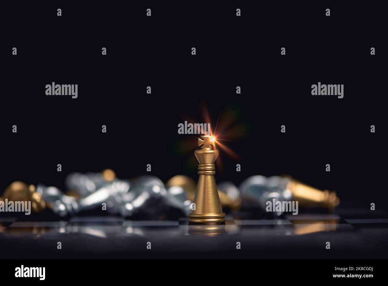 Business leader number one concept, Chess board game strategy planning ...